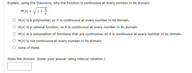 Solved Explain, using the theorems, why the function is | Chegg.com