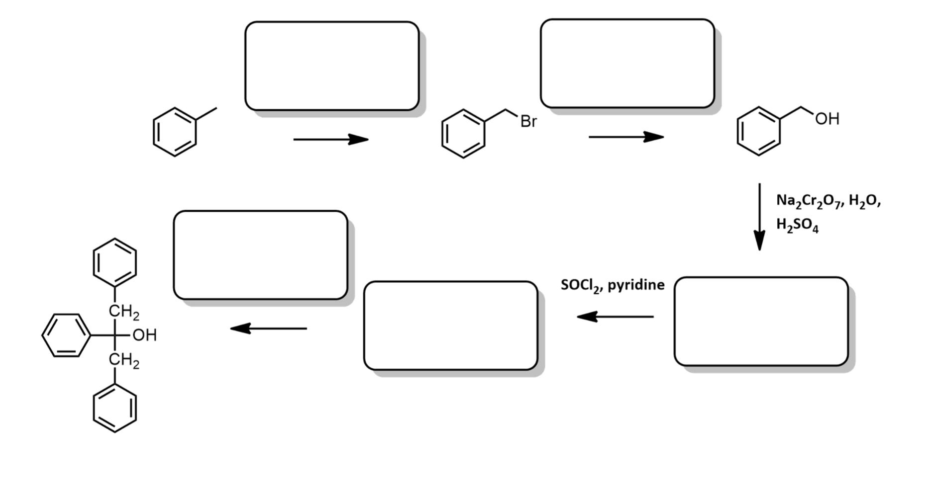 Solved *Br OH Na2Cr2O7, H20, H2SO4 SOCl2, pyridine to CH ОН | Chegg.com