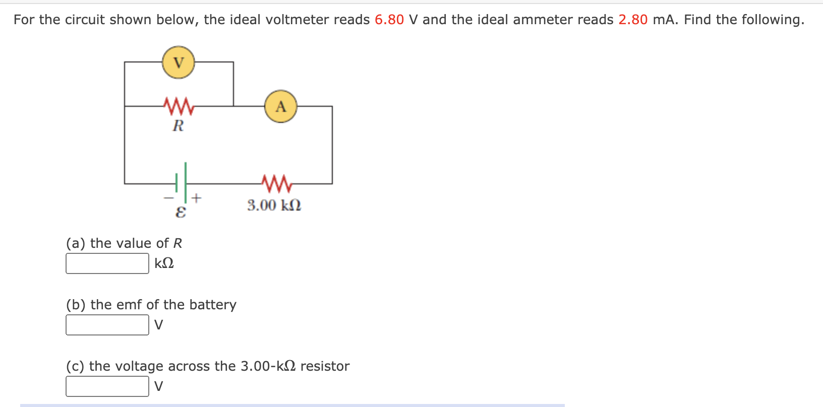 Solved For the circuit shown below, the ideal voltmeter | Chegg.com