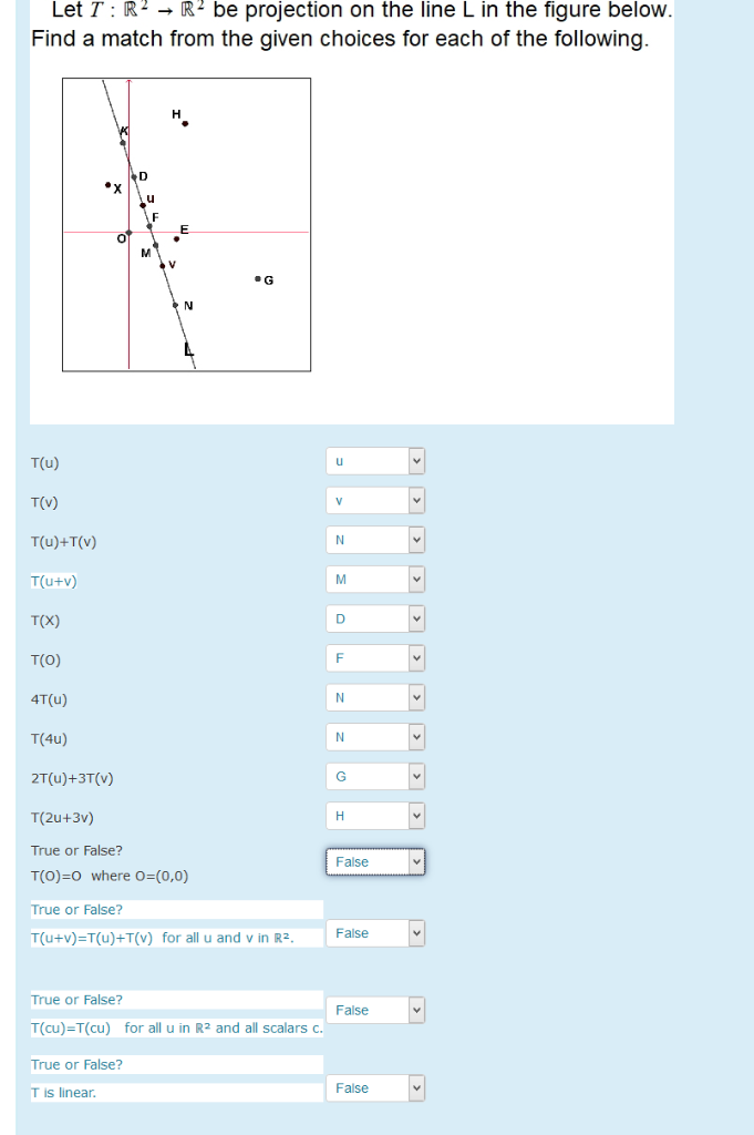 Solved Let T : R2 R2 be projection on the line L in the | Chegg.com