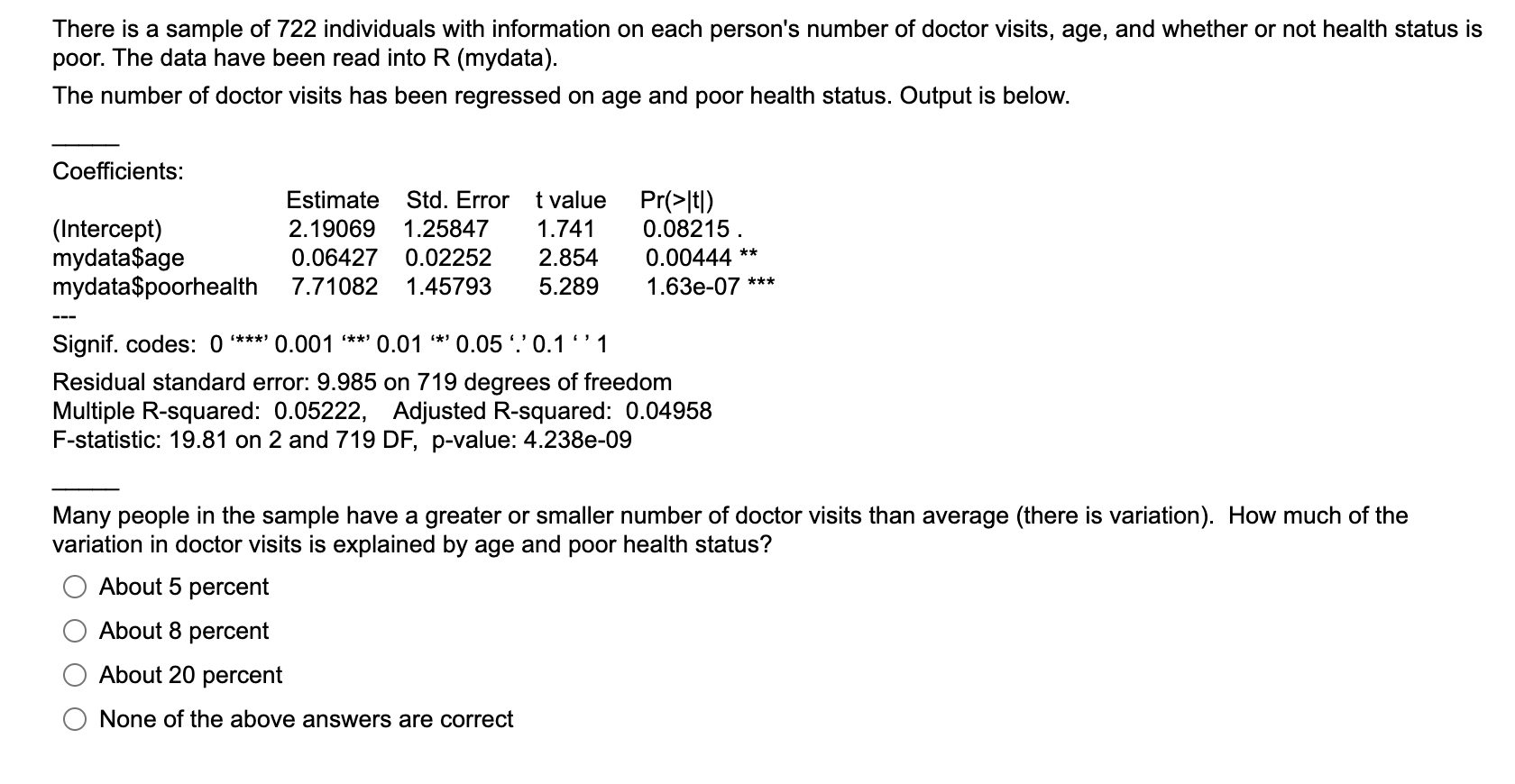 Solved There is a sample of 722 ﻿individuals with | Chegg.com