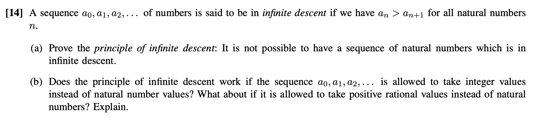 Solved [14] A sequence ao, 21, 22, ... of numbers is said to | Chegg.com