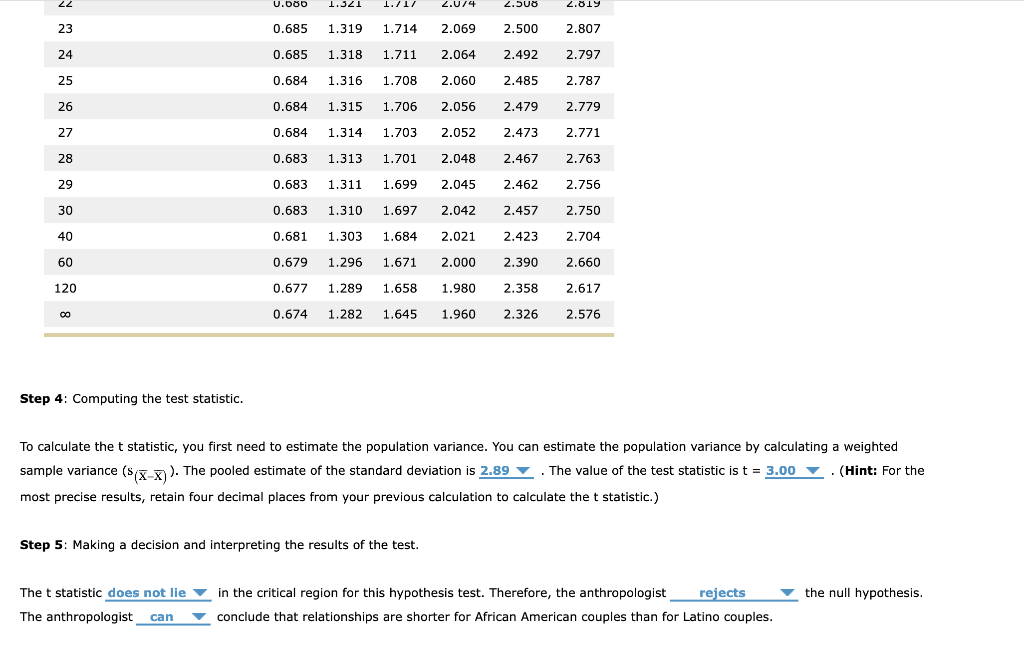 Step 4: Computing the test statistic. To calculate | Chegg.com