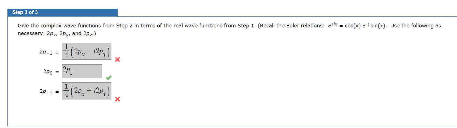 Solved Write The Complex Hydrogen Atom Wave Functions