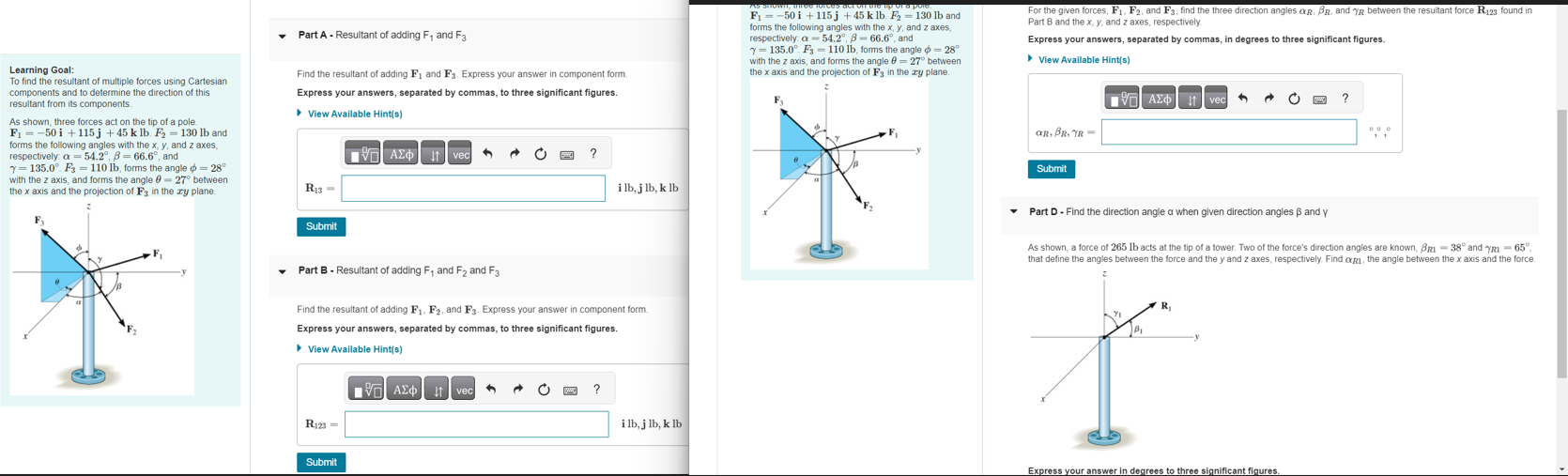 Solved - Part A - Resultant of adding F1 and F3 Learning | Chegg.com