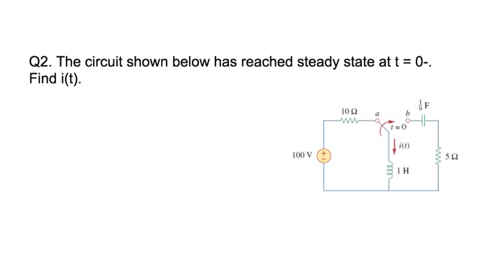 Solved The circuit shown below has reached steady state at t | Chegg.com