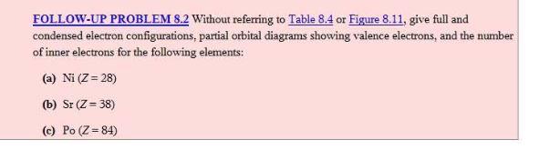 Solved FOLLOW-UP PROBLEM 8.1 Use the periodic table to | Chegg.com