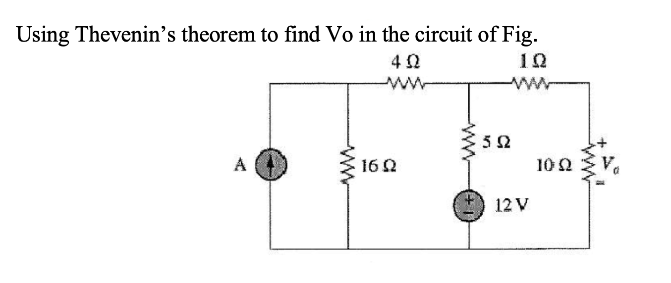 Solved Using Thevenin's theorem to find Vo in the circuit of | Chegg.com