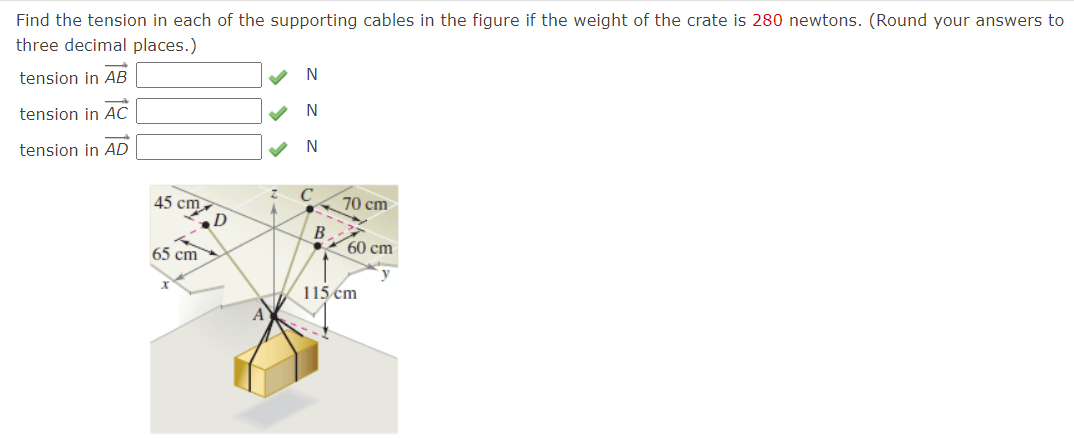 Solved Find the tension in each of the supporting cables in | Chegg.com