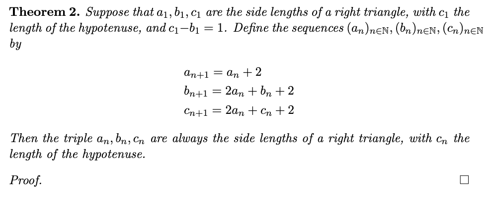 Solved Theorem 2. Suppose that a1,b1,c1 are the side lengths | Chegg.com