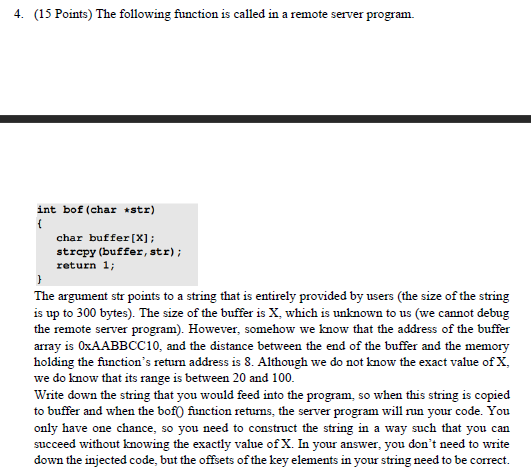 Solved 4. (15 Points) The following function is called in a | Chegg.com Solved 4. (15 Points) The following function is called in a | Chegg.com