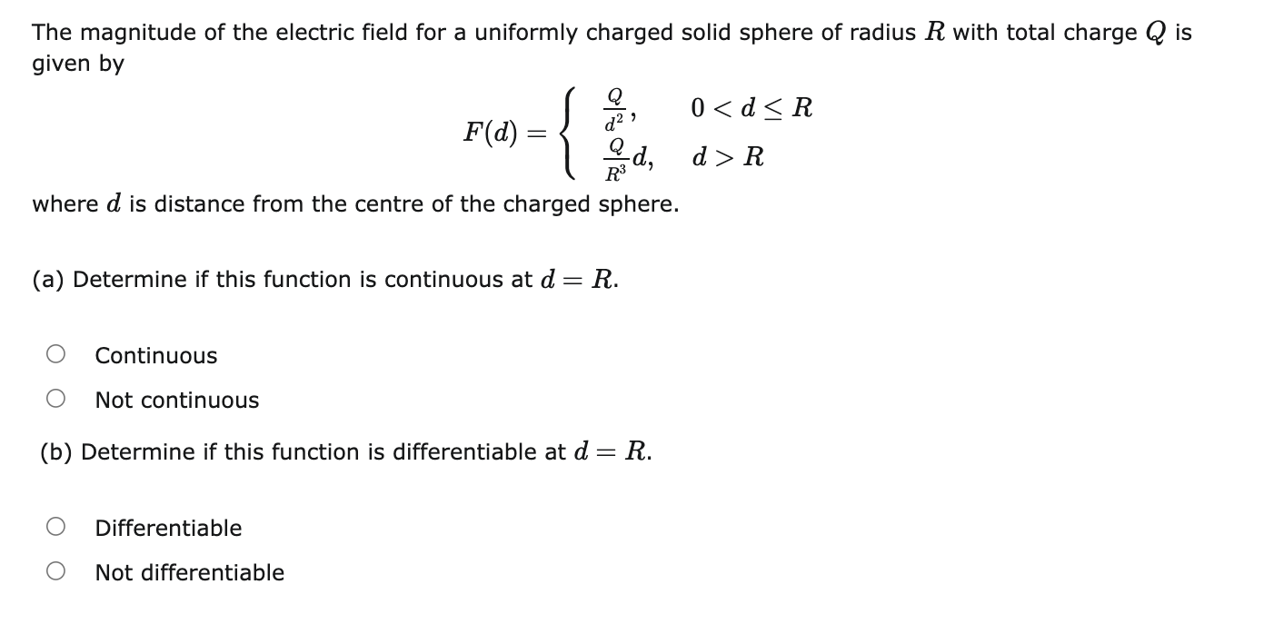 Solved The magnitude of the electric field for a uniformly | Chegg.com