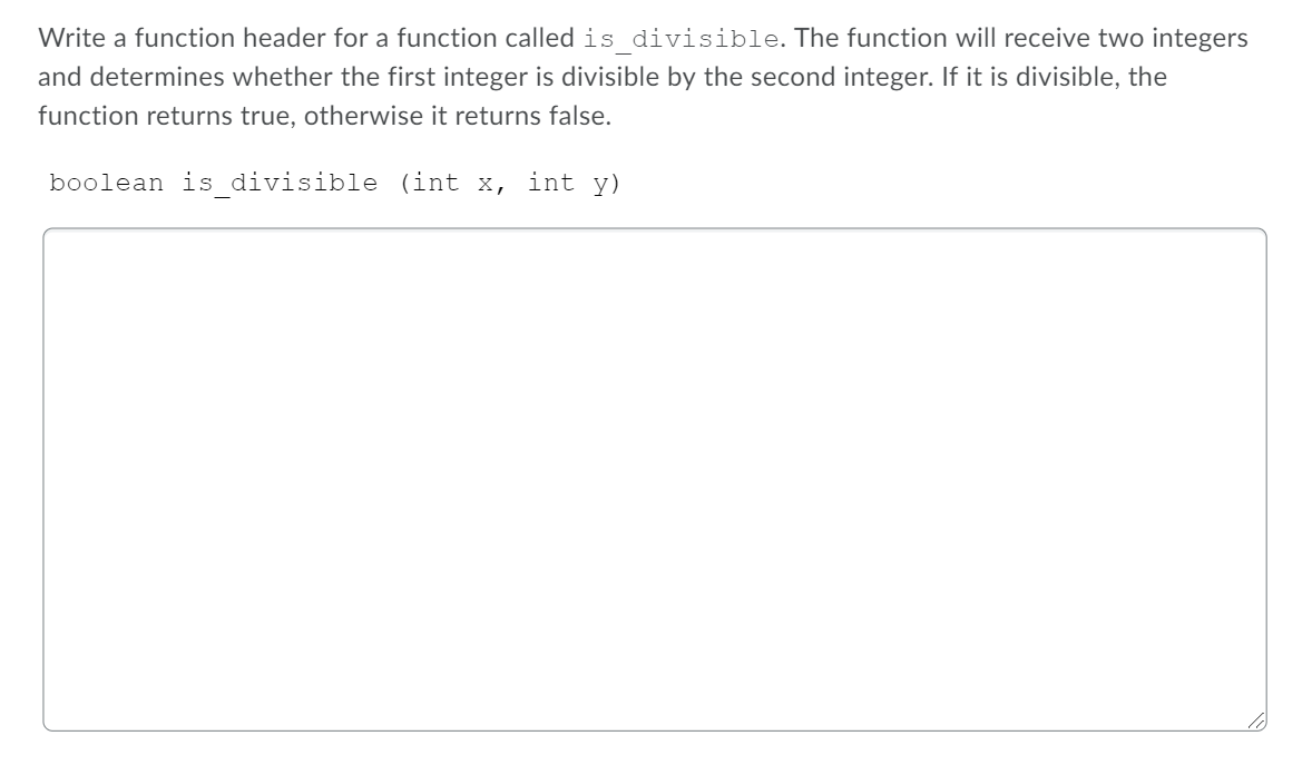 Solved Write A Function Header For A Function Called 
