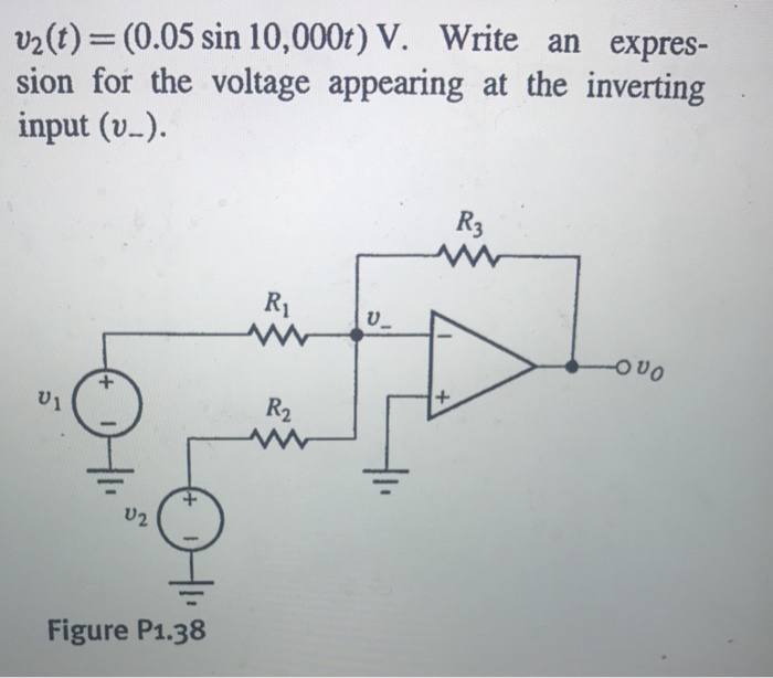 Solved Write an expression for the output voltage vo(t) of | Chegg.com