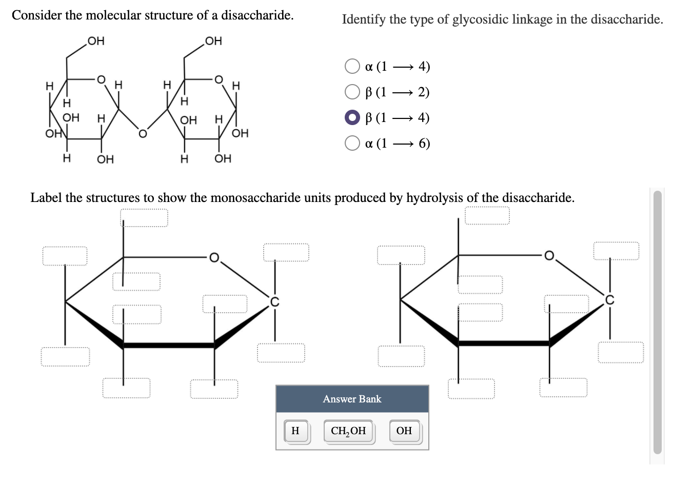 Solved Consider the molecular structure of a disaccharide. | Chegg.com