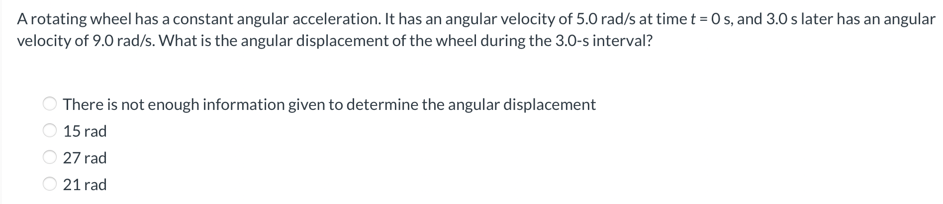 Solved A rotating wheel has a constant angular acceleration. | Chegg.com