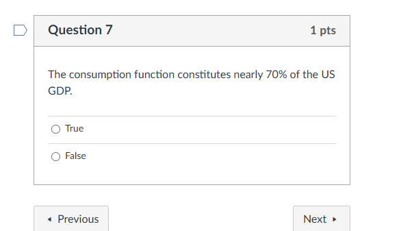 Solved Question 71 ptsThe consumption function constitutes | Chegg.com Solved Question 71 ptsThe consumption function constitutes | Chegg.com