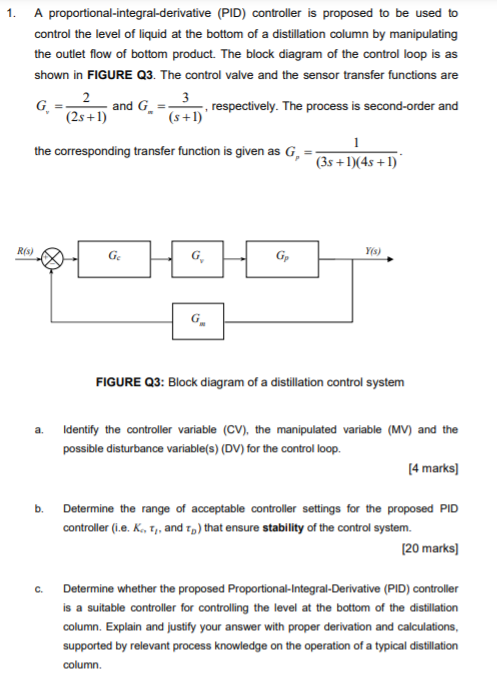 Solved 1. A proportional-integral-derivative (PID) | Chegg.com