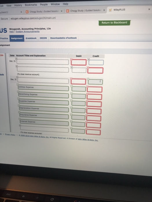 Solved Weygandt, Accounting Principles, 12e Gradebook ORION | Chegg.com