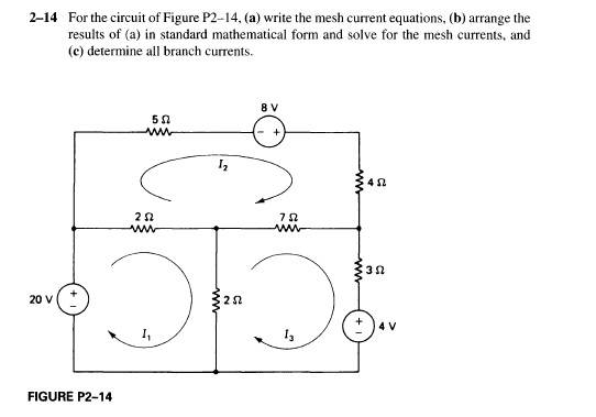Solved 2-14 For the circuit of Figure P2-14, (a) write the | Chegg.com