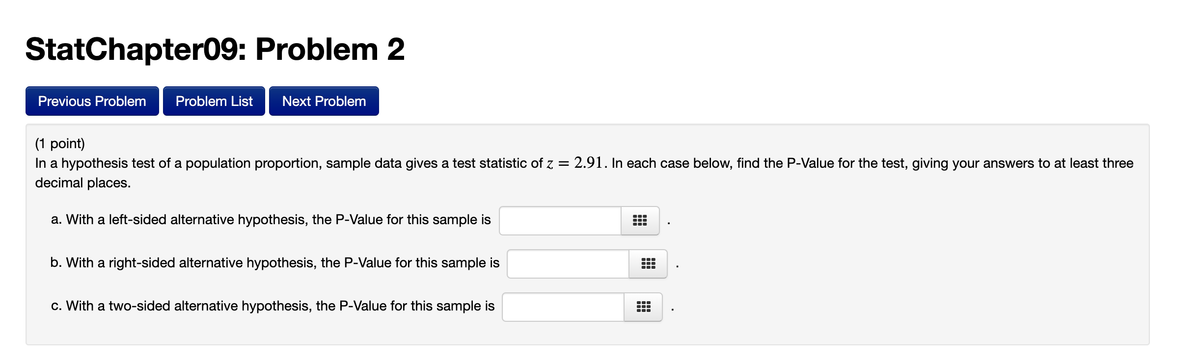 Solved StatChapter09: Problem 1 Previous Problem Problem | Chegg.com