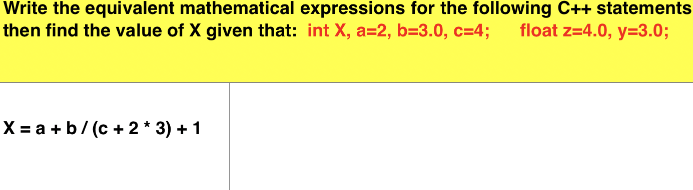 Solved Write the equivalent mathematical expressions for the | Chegg.com