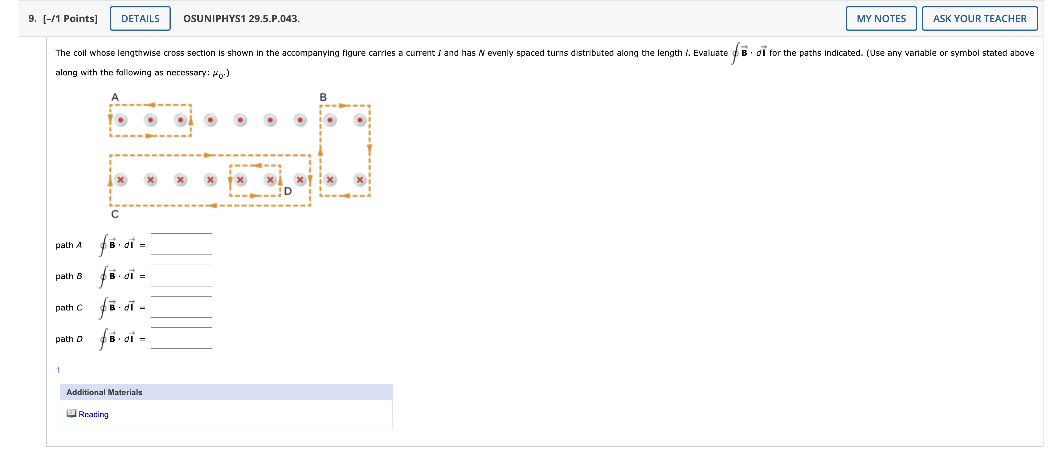 Solved along with the following as necessary: μ0.) path | Chegg.com