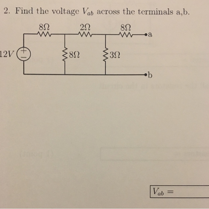 Solved 2. Find the voltage Vab across the terminals a,b 80 | Chegg.com