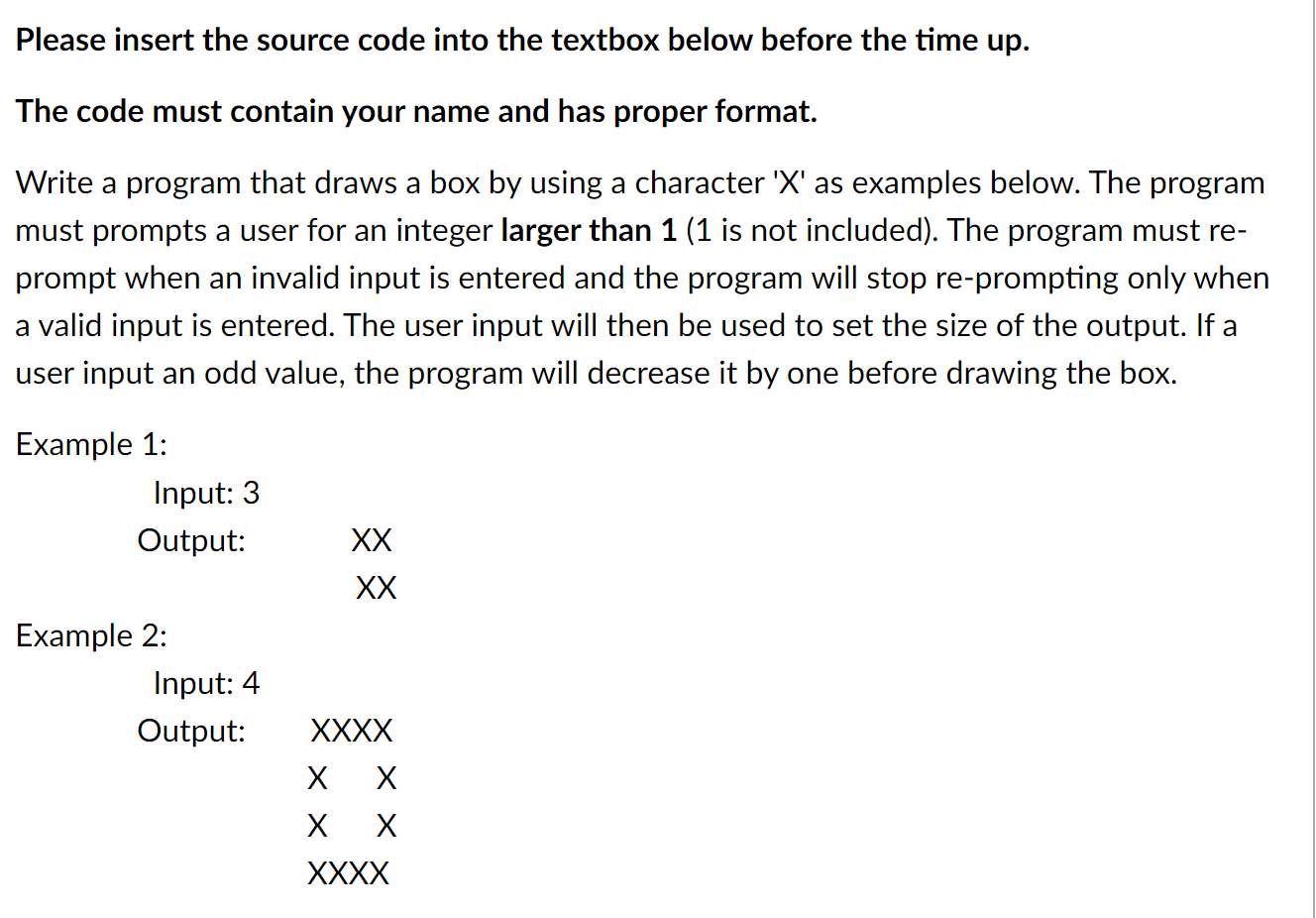 Solved Please insert the source code into the textbox below | Chegg.com