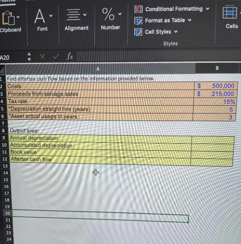 Solved v V A- % Conditional Formatting Format as Table Cell | Chegg.com