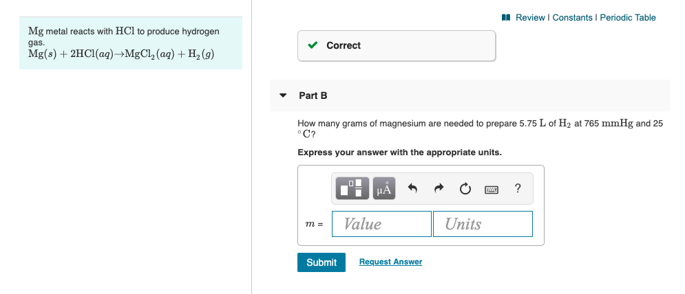 Solved Review Constants 1 Periodic Table Mg metal reacts | Chegg.com