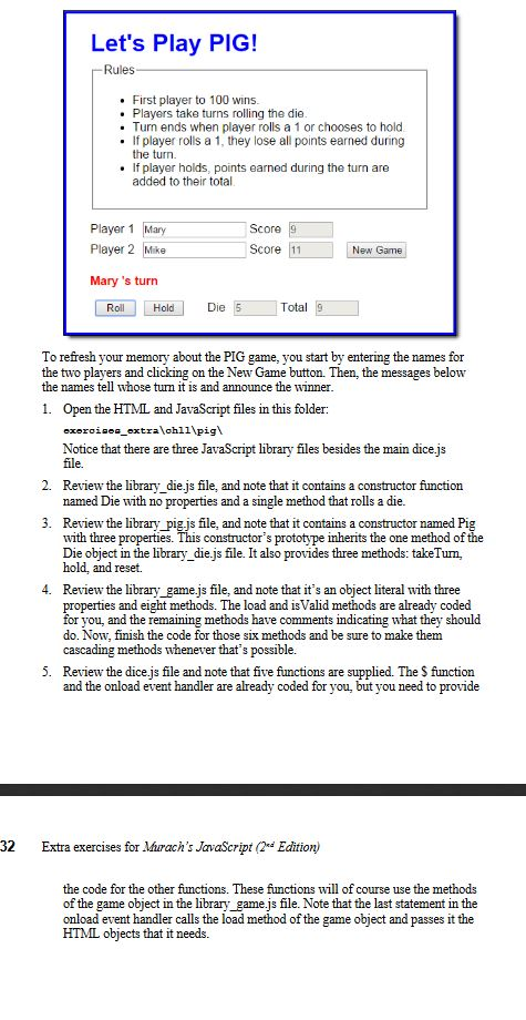 Let's Play PIG! Rules First player to 100 wins . | Chegg.com