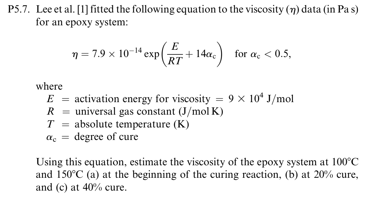 Solved P5.7. Lee et al. [1] fitted the following equation to | Chegg.com