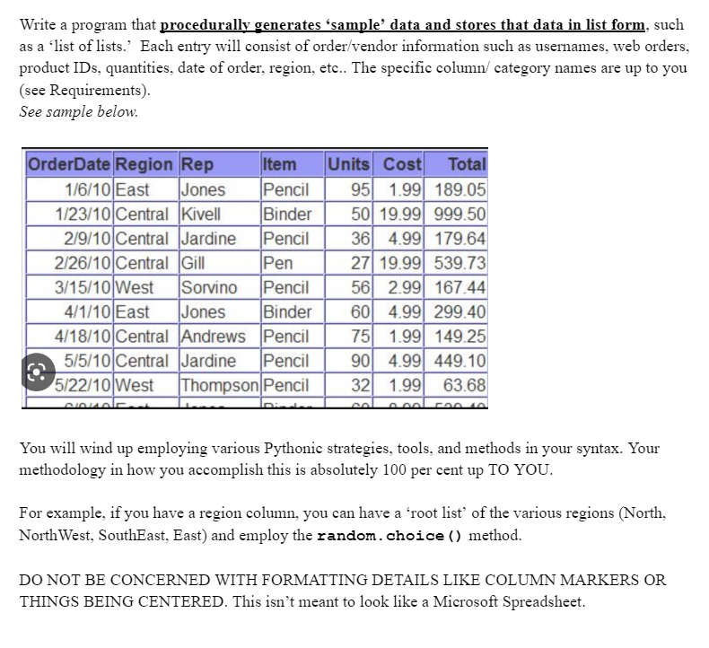 Solved Write a program that procedurally generates 'sample' | Chegg.com