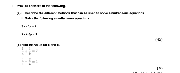Solved 1. Provide answers to the following. (a) i. Describe | Chegg.com