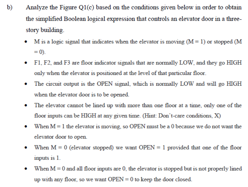 Analyze the Figure Q1(c) based on the conditions | Chegg.com