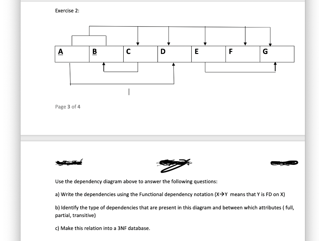 Solved Exercise 2: A B C D E Page 3 of 4 Use the dependency | Chegg.com