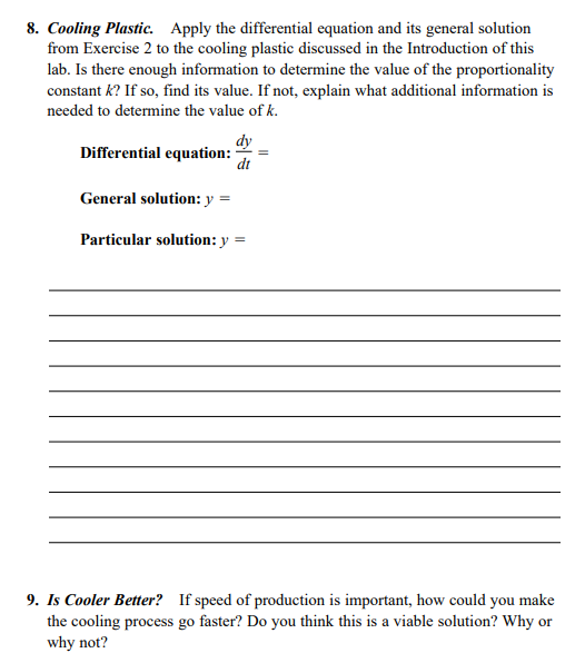 Solved LAB NEWTON'S LAW OF COOLING Exponential Decay ne | Chegg.com