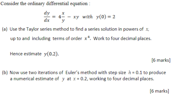 Solved Consider the ordinary differential equation: | Chegg.com