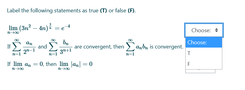 Solved Label the following statements as true (T) or false | Chegg.com