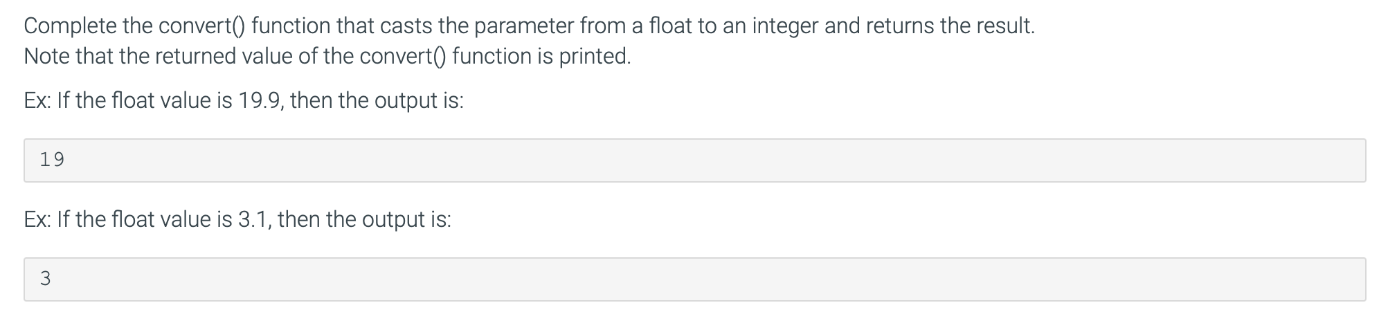 Solved Complete the convert() function that casts the | Chegg.com