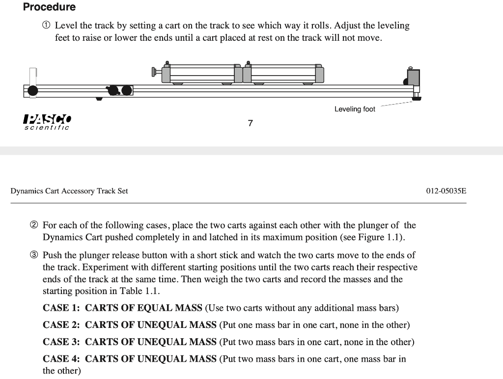 EQUIPMENT NEEDED: - Dynamic Cart with Mass (ME-9430) | Chegg.com
