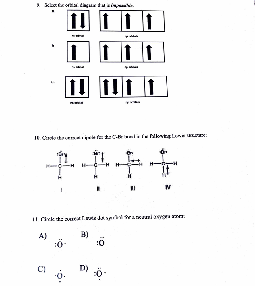 Solved Circle the correct dipole for the C-Br ﻿bond in the | Chegg.com