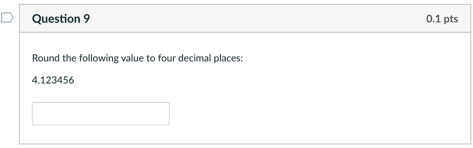Solved Round the following value to four decimal places: | Chegg.com