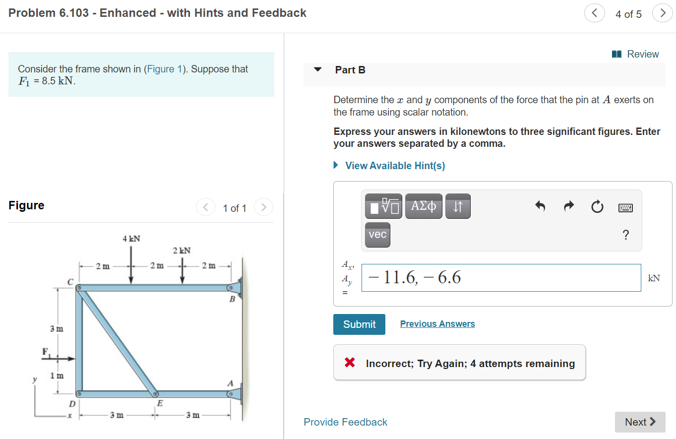 Solved Problem 6.103 - Enhanced - with Hints and Feedback