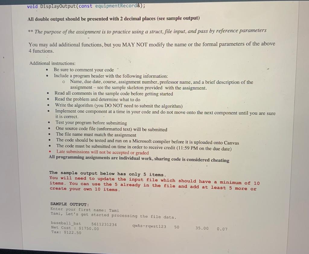 Solved COP 3014 – program 3 – order calculator with struct | Chegg.com