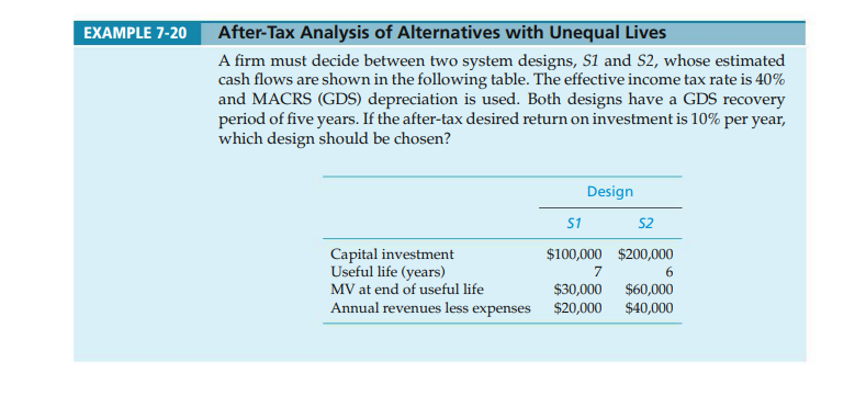 Engineering Economy 16th Edition Example 7-20 Can | Chegg.com