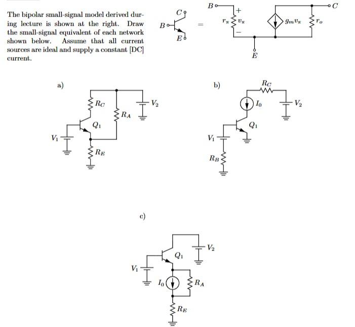 Solved The bipolar small-signal model derived during lecture | Chegg.com