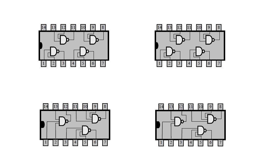 Solved Using only the 4 chips (above six 3-input nands and 8 | Chegg.com