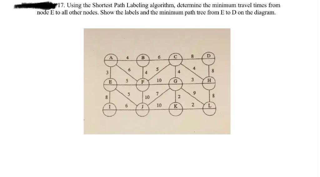 Solved 17. Using the Shortest Path Labeling algorithm, | Chegg.com